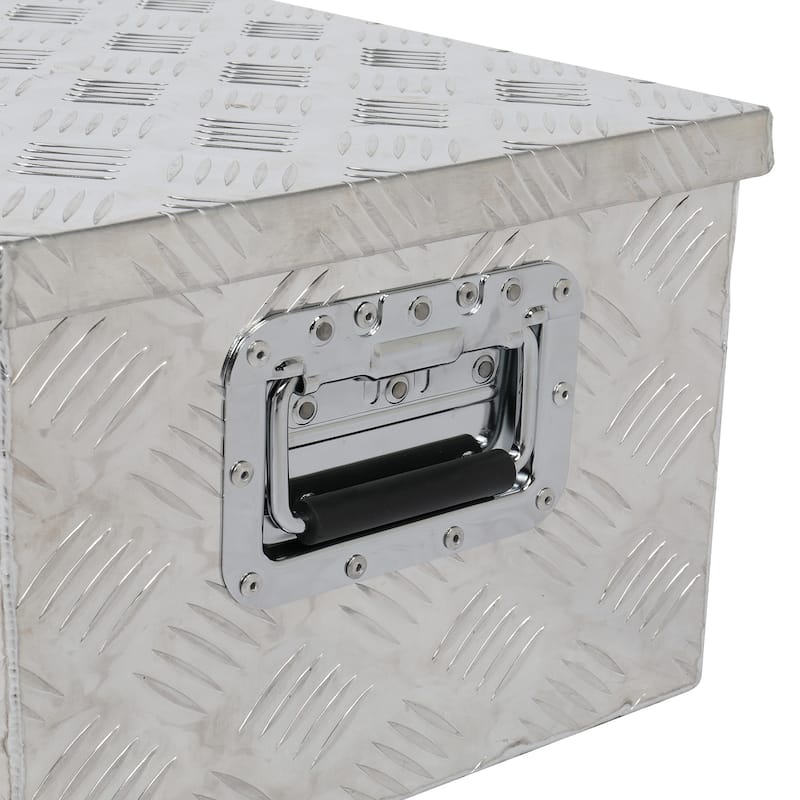 30" Elegant 5-Strips Pattern Aluminum Tool Box Silver - On Sale - Overstock - 38402682